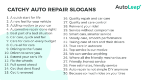 90 Funny, Catchy & Professional Auto Repair Slogans