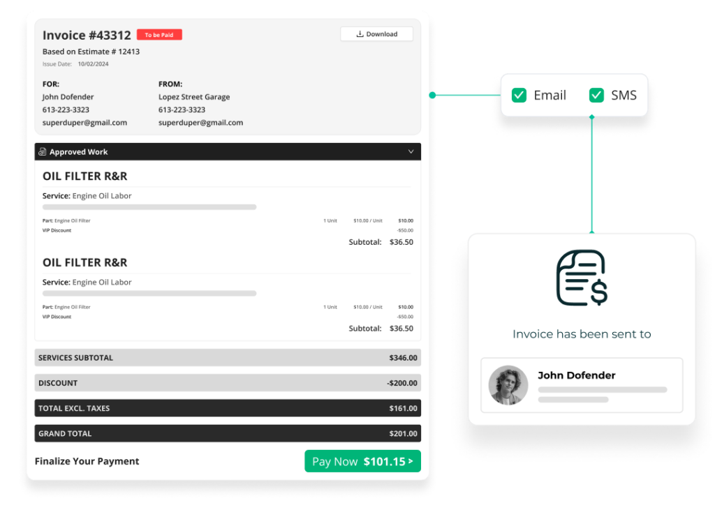 Auto Repair Shop Invoice Software